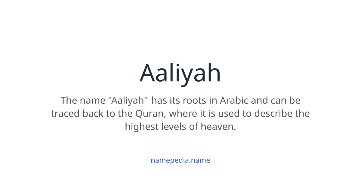 Aaliyah - Meaning, Nicknames, Origins and More | Namepedia