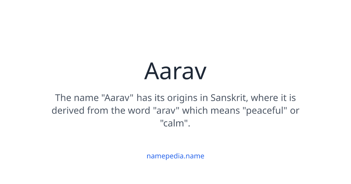 Aarav - Meaning, Nicknames, Origins and More | Namepedia