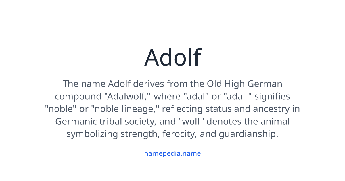 Adolf Meaning Origin Nicknames And Popularity Namepedia