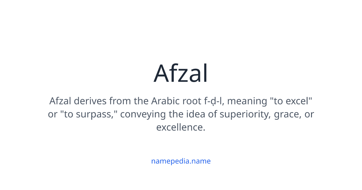 Afzal Meaning, Origin, Nicknames & Popularity | Namepedia