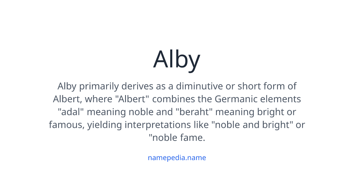 Alby Meaning, Origin, Nicknames & Popularity | Namepedia