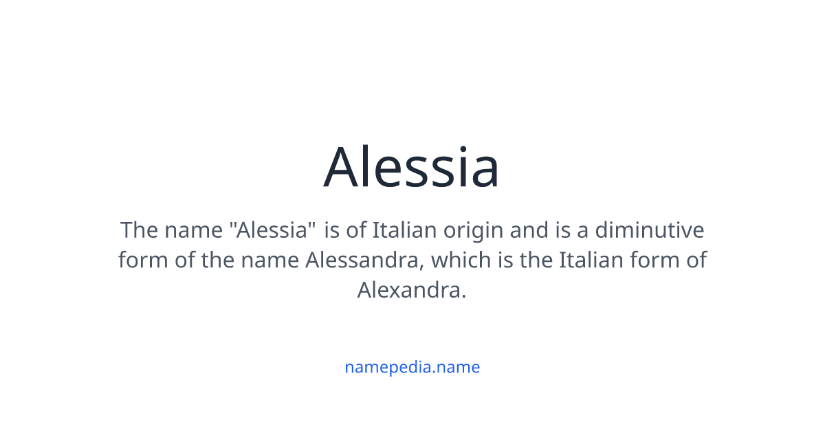 Alessia - Meaning, Nicknames, Origins and More | Namepedia