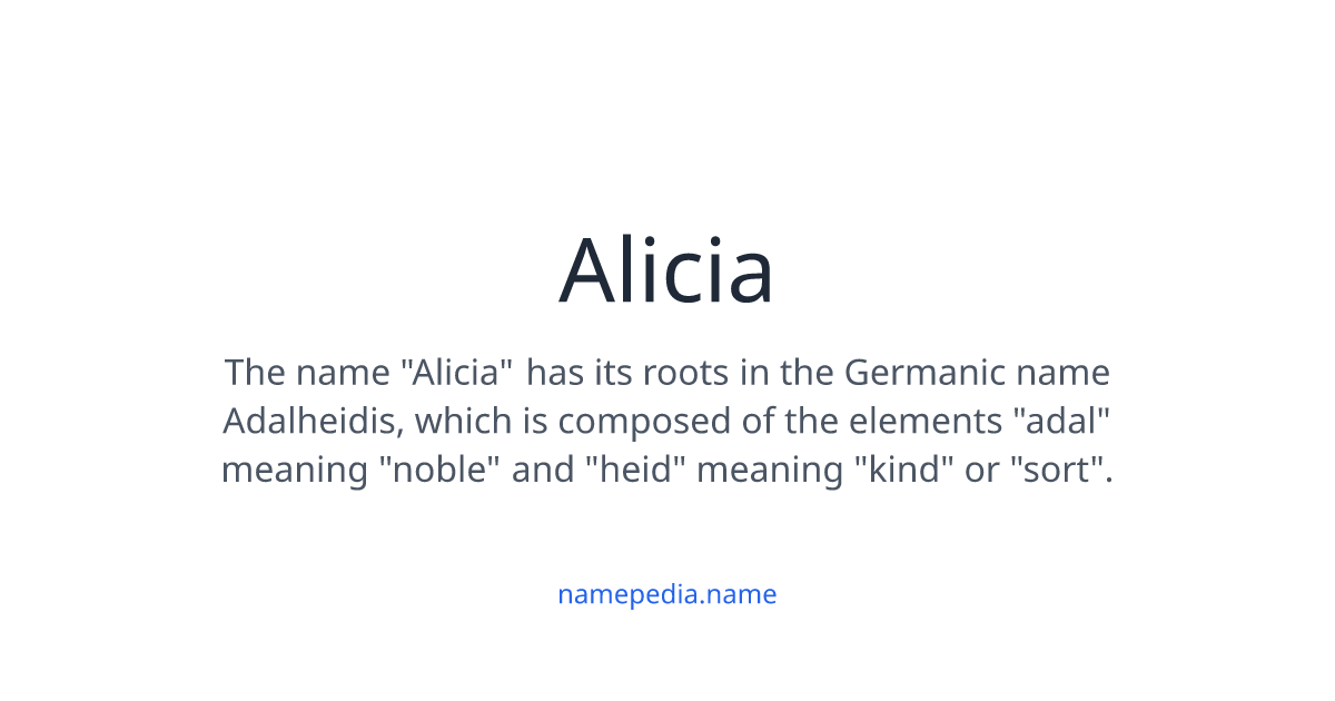 Alicia - Meaning, Nicknames, Origins and More | Namepedia