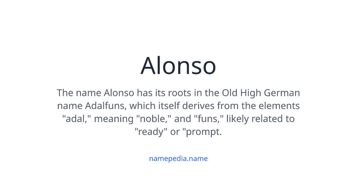 Alonso Meaning, Origin, Nicknames & Popularity | Namepedia