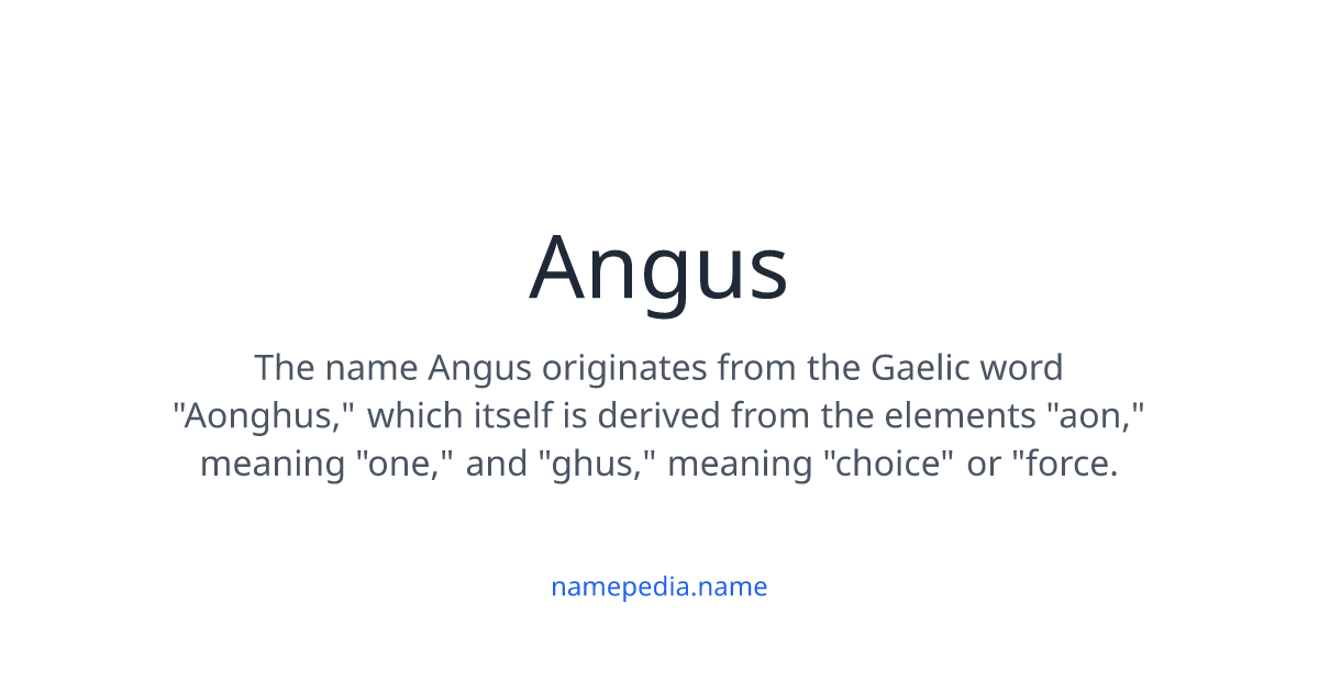 Angus - Meaning, Nicknames, Origins and More | Namepedia