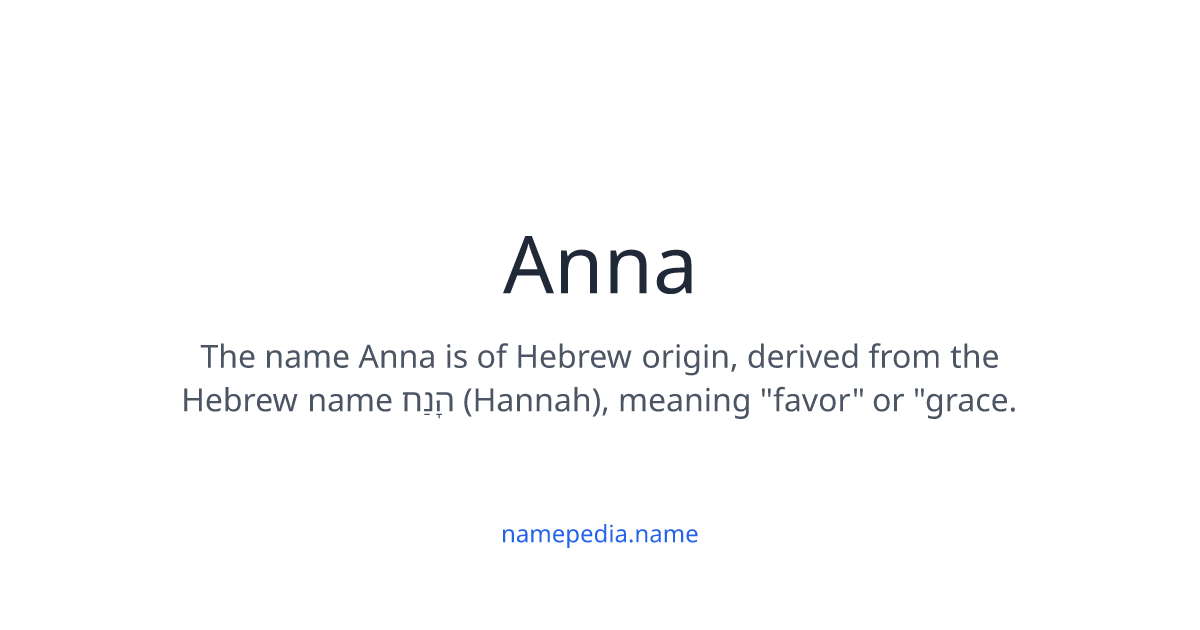 Anna - Meaning, Nicknames, Origins and More | Namepedia
