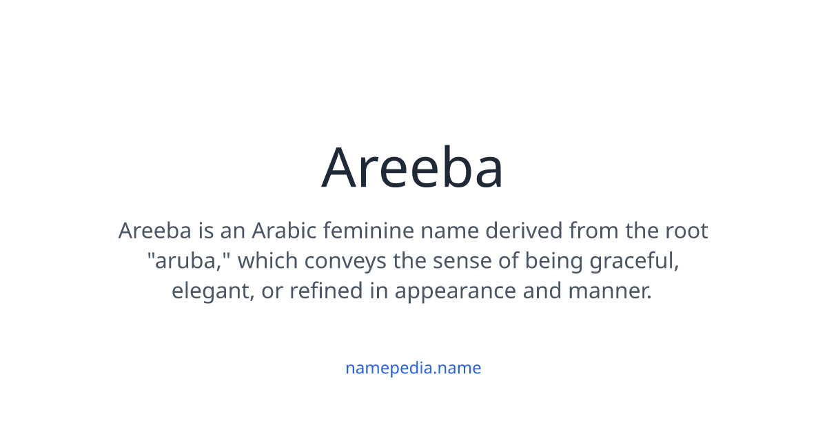 Areeba Meaning, Origin, Nicknames & Popularity | Namepedia