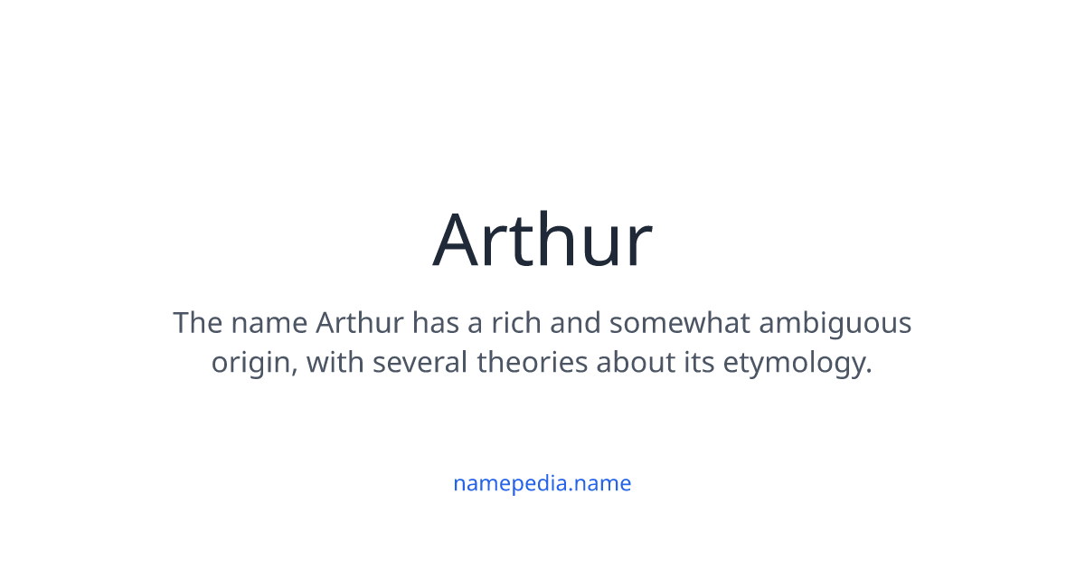 Arthur - Meaning, Nicknames, Origins and More | Namepedia