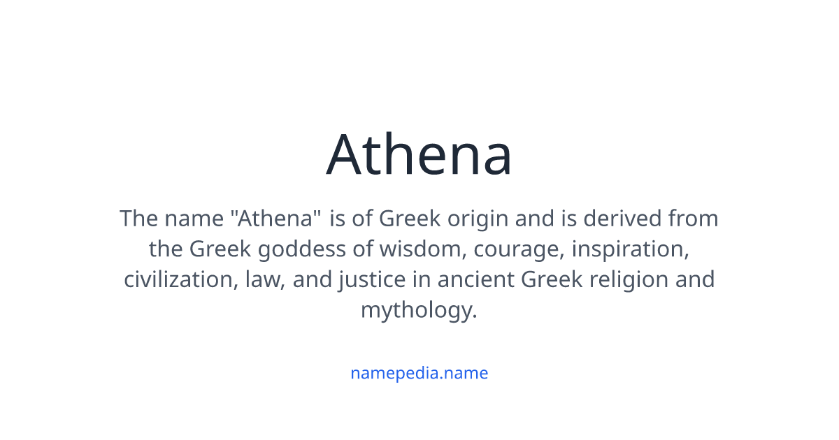 Athena - Meaning, Nicknames, Origins and More | Namepedia