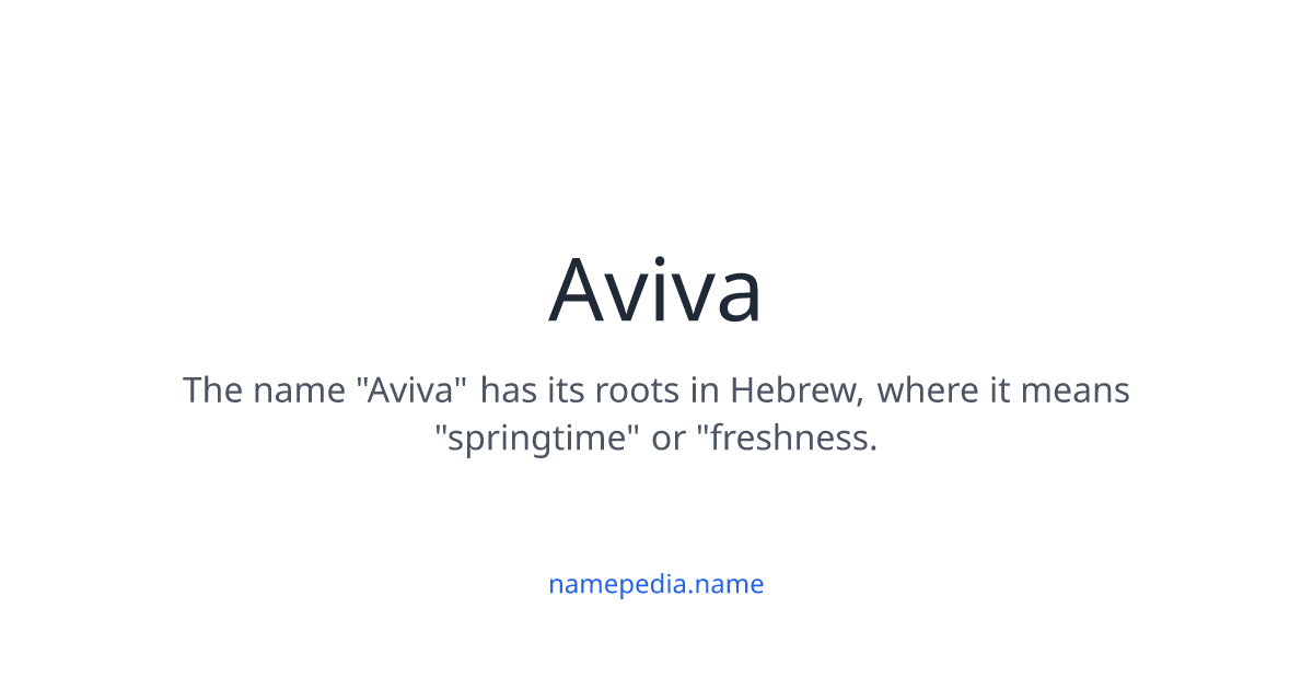 Aviva Meaning, Origin, Nicknames & Popularity | Namepedia