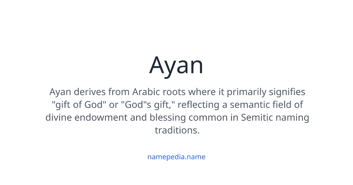 Ayan Meaning, Origin, Nicknames & Popularity | Namepedia