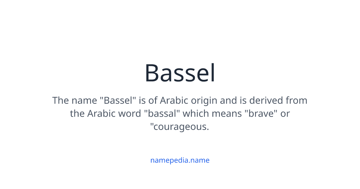 Bassel - Meaning, Nicknames, Origins and More | Namepedia