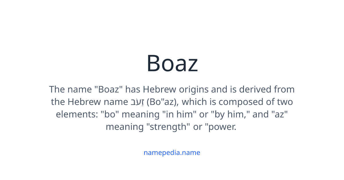 Boaz - Meaning, Nicknames, Origins and More | Namepedia