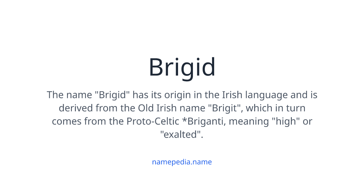 Brigid - Meaning, Nicknames, Origins and More | Namepedia