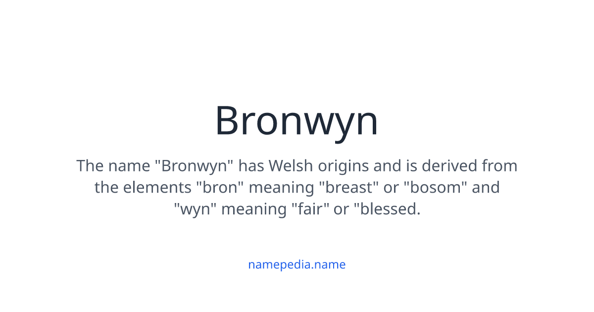 Bronwyn - Meaning, Nicknames, Origins and More | Namepedia