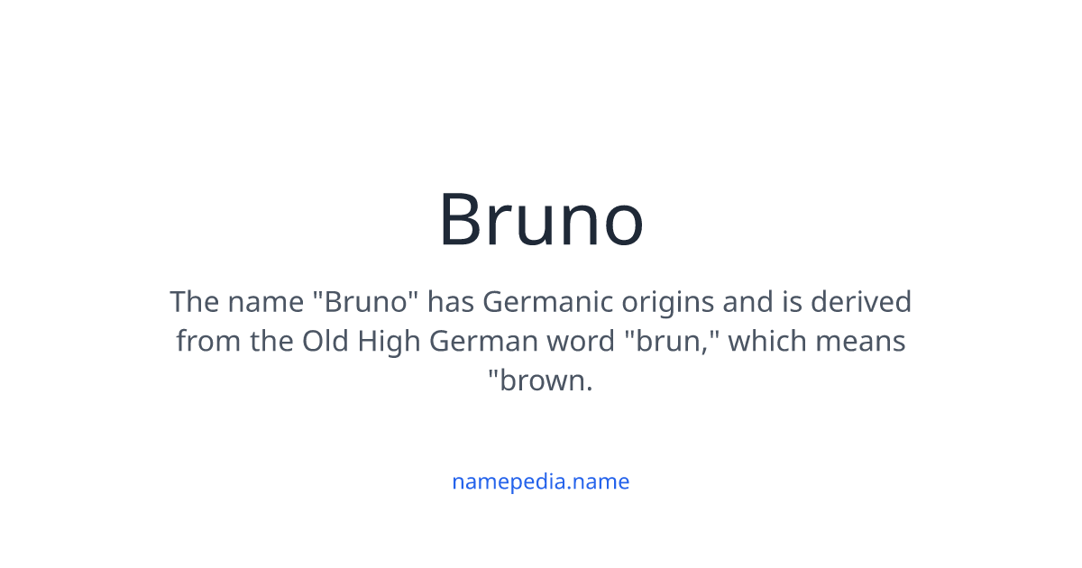 Bruno - Meaning, Nicknames, Origins and More | Namepedia