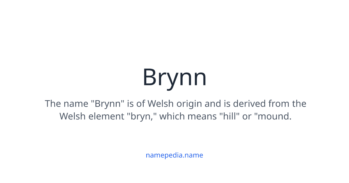 Brynn - Meaning, Nicknames, Origins and More | Namepedia