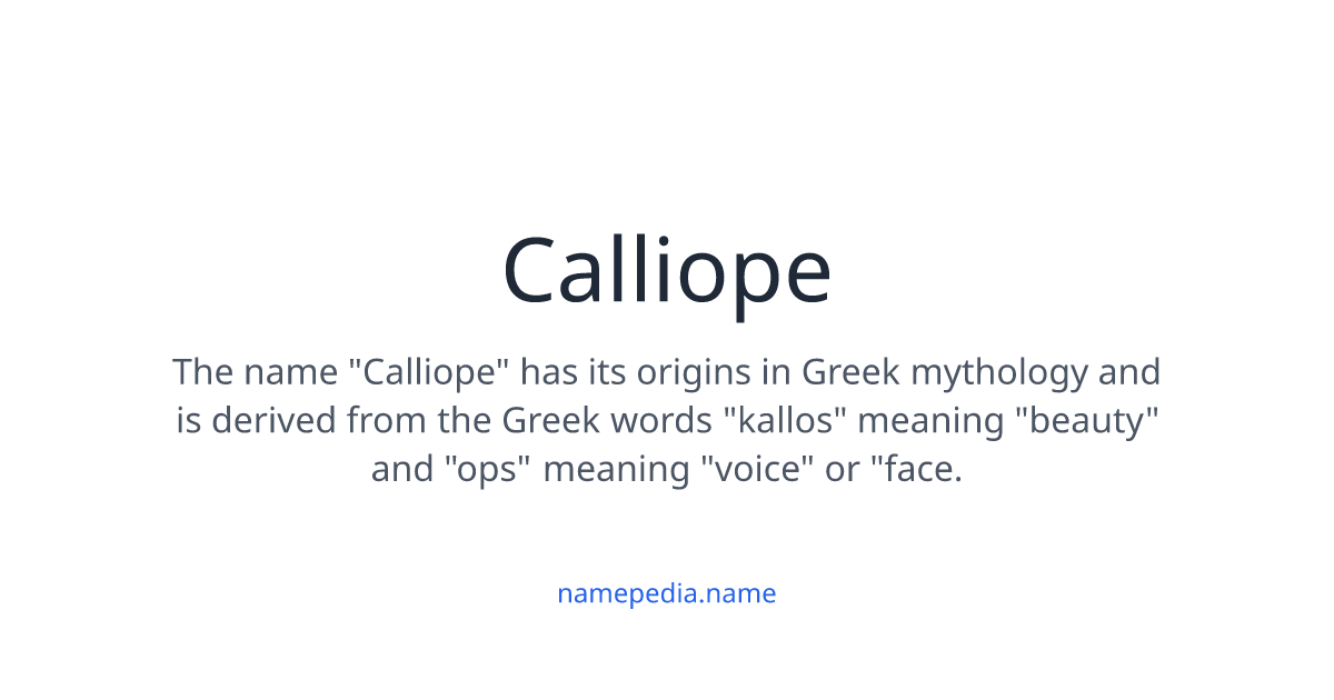 Calliope - Meaning, Nicknames, Origins and More | Namepedia