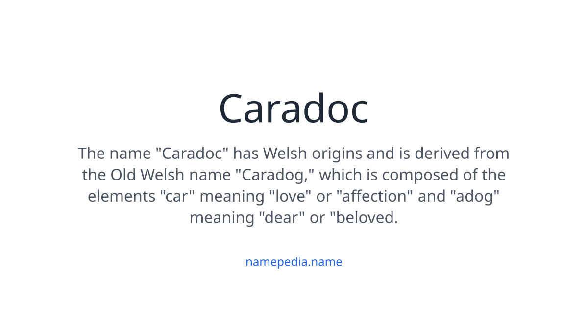 Caradoc - Meaning, Nicknames, Origins and More | Namepedia