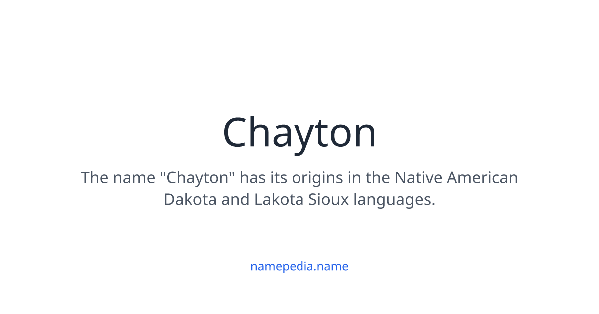 Chayton - Meaning, Nicknames, Origins and More | Namepedia