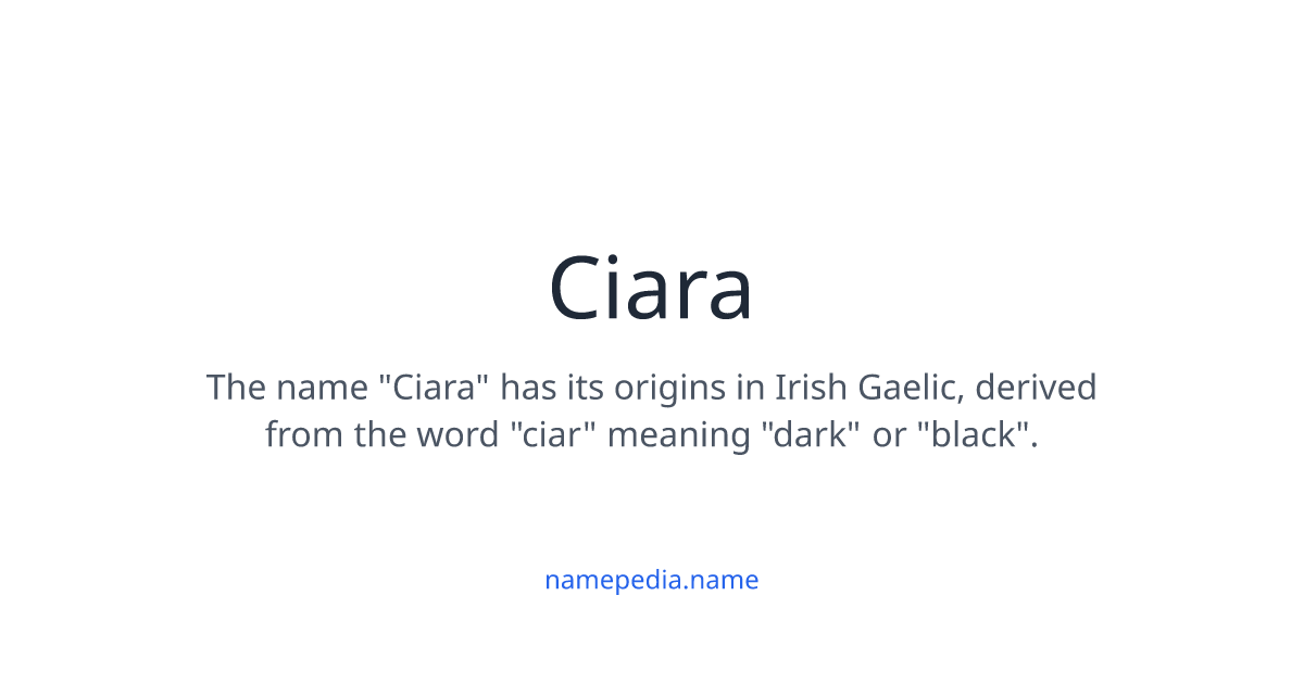 Ciara - Meaning, Nicknames, Origins and More | Namepedia