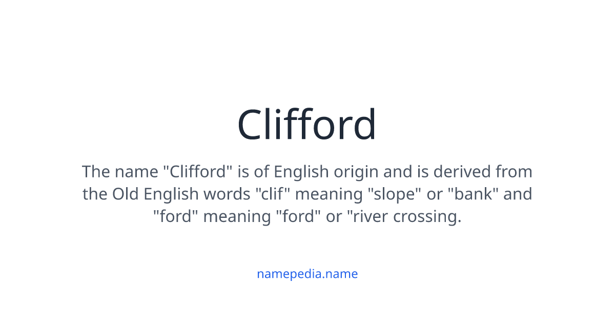 Clifford Meaning, Origin, Nicknames & Popularity | Namepedia
