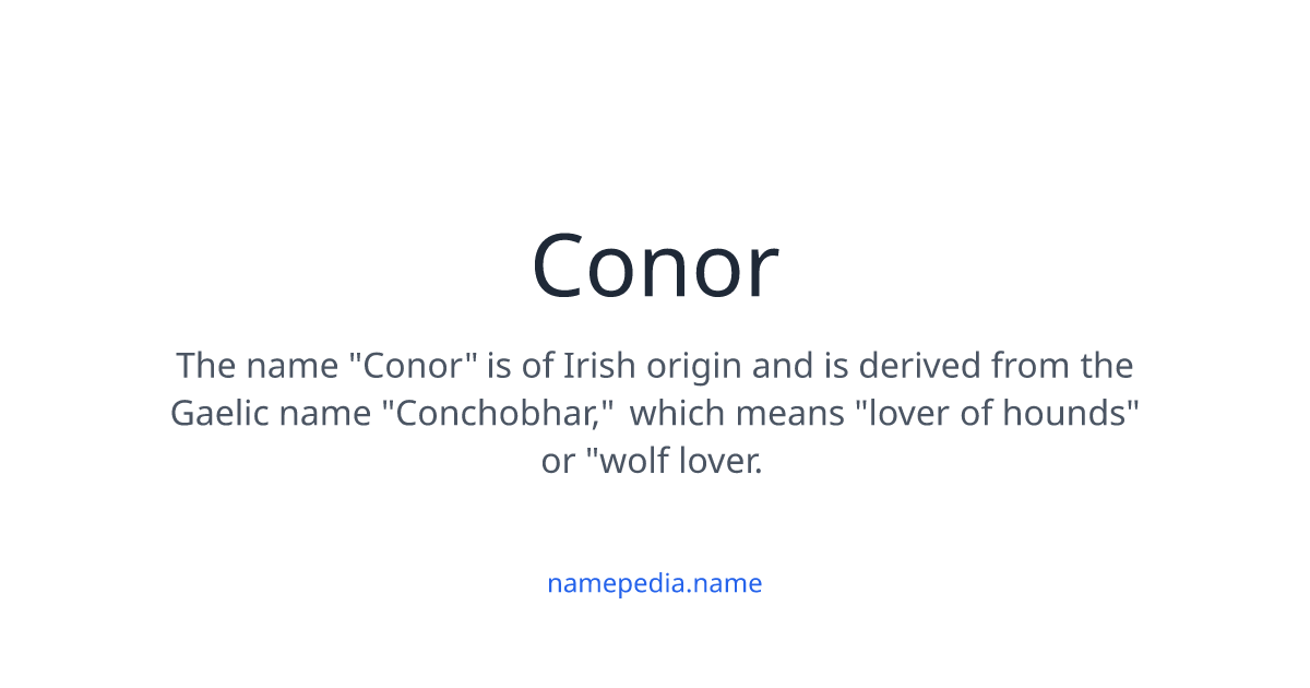 Conor - Meaning, Nicknames, Origins and More | Namepedia