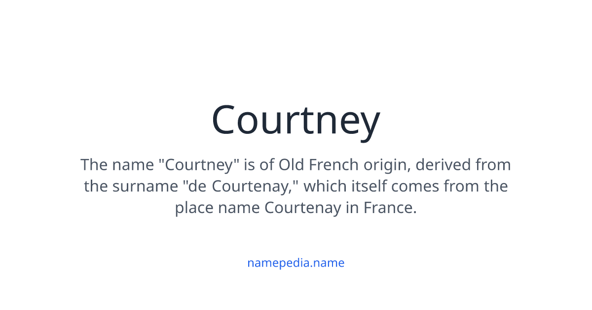 Courtney - Meaning, Nicknames, Origins and More | Namepedia