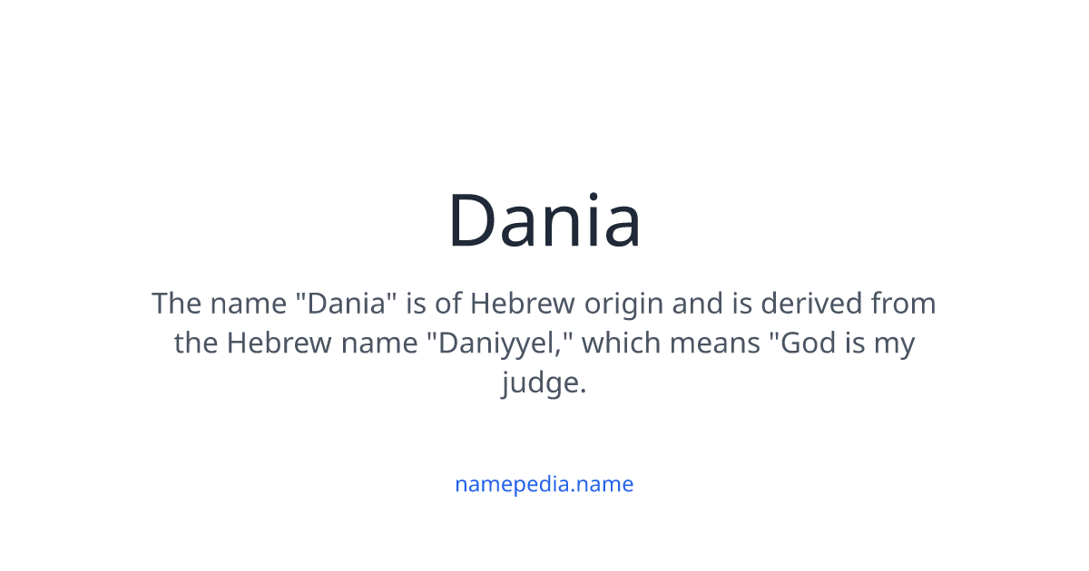 Dania - Meaning, Nicknames, Origins and More | Namepedia