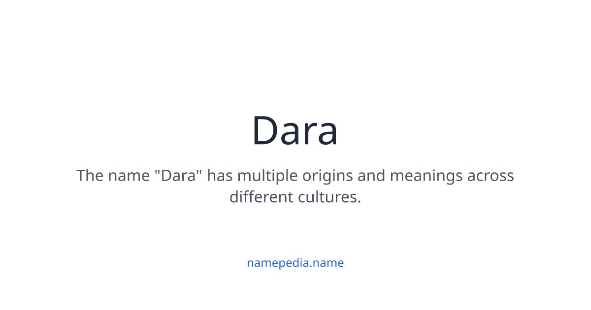Dara - Meaning, Nicknames, Origins and More | Namepedia