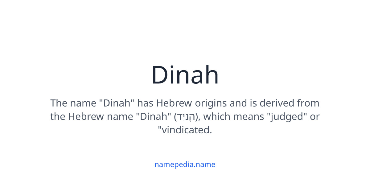 Dinah - Meaning, Nicknames, Origins and More | Namepedia