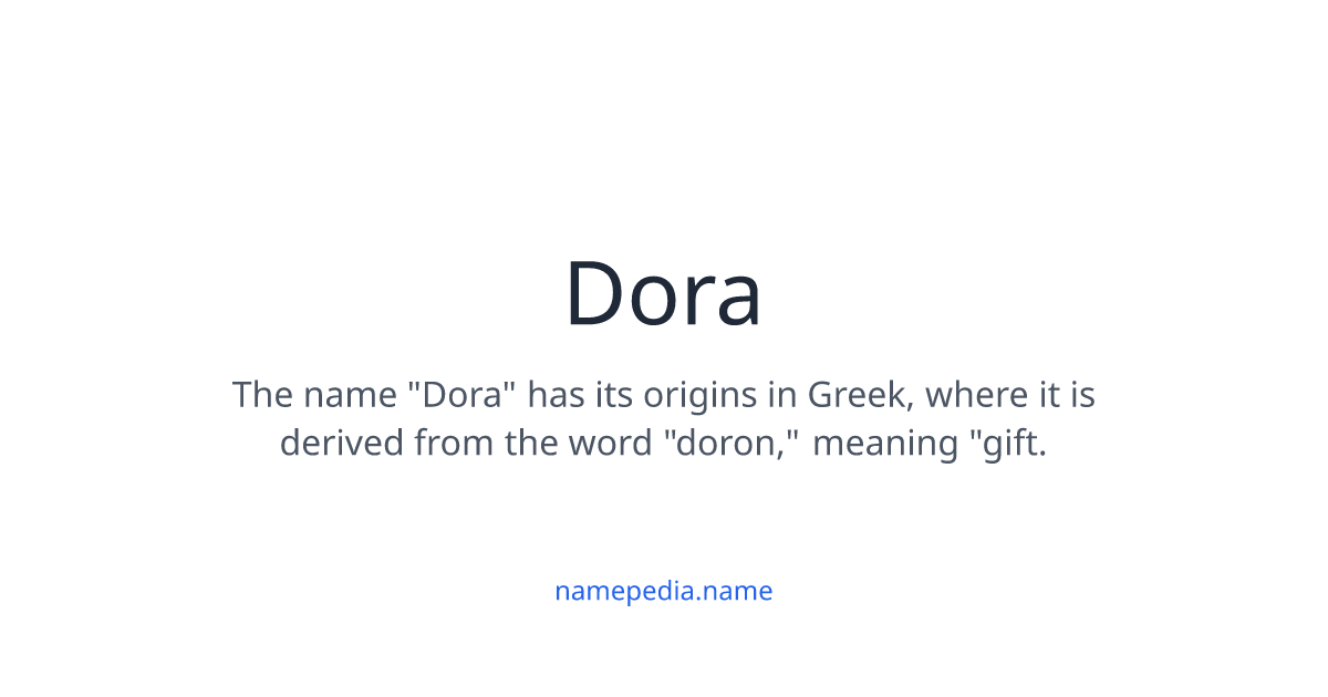 Dora - Meaning, Nicknames, Origins and More | Namepedia
