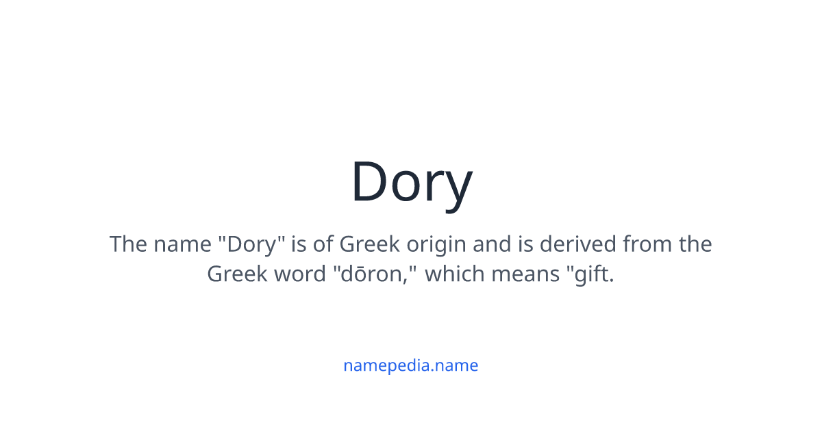 Dory - Meaning, Nicknames, Origins and More | Namepedia