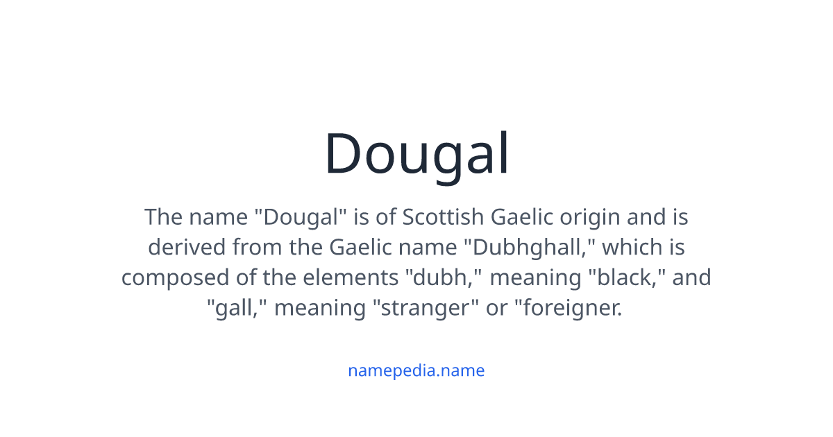 Dougal Meaning, Origin, Nicknames & Popularity | Namepedia