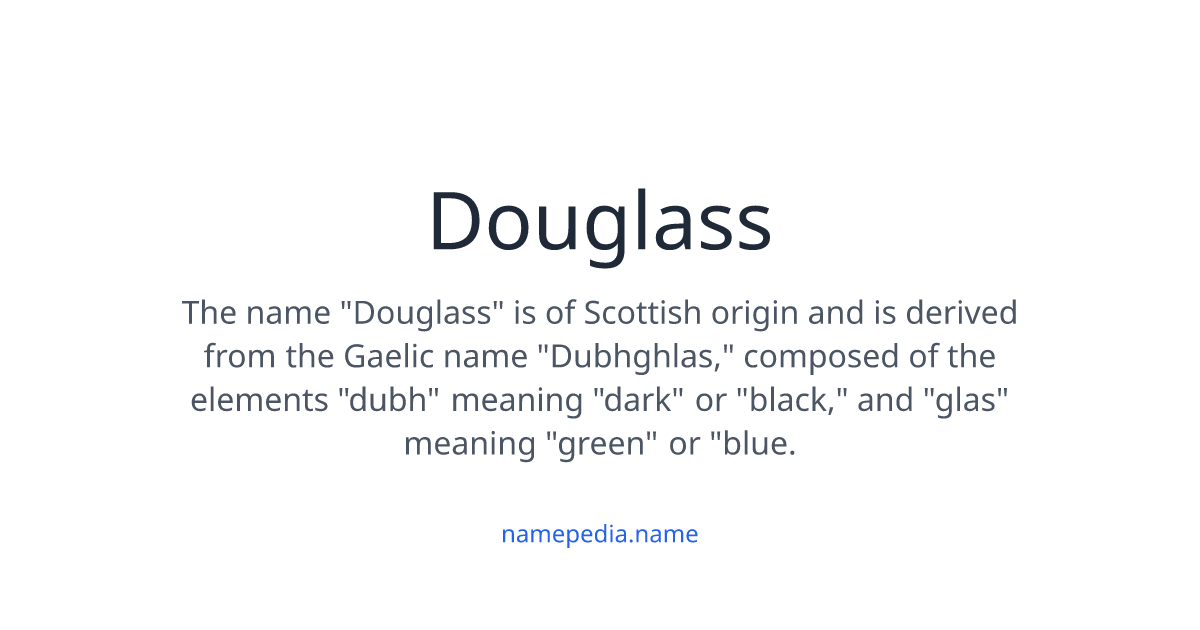 Douglass Meaning, Origin, Nicknames & Popularity | Namepedia