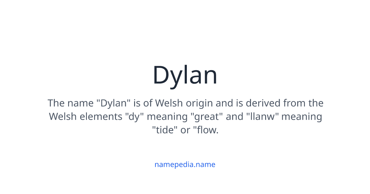 Dylan - Meaning, Nicknames, Origins and More | Namepedia