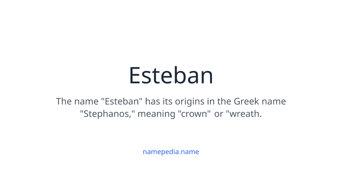 Esteban - Meaning, Nicknames, Origins and More | Namepedia