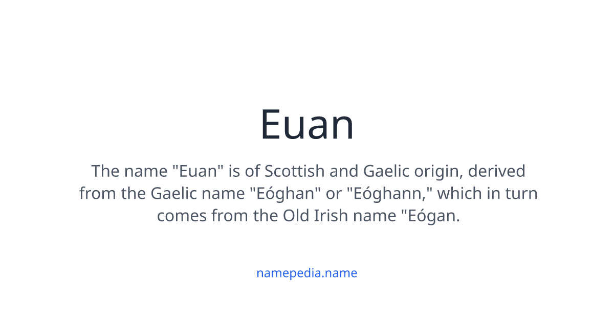 Euan - Meaning, Nicknames, Origins and More | Namepedia