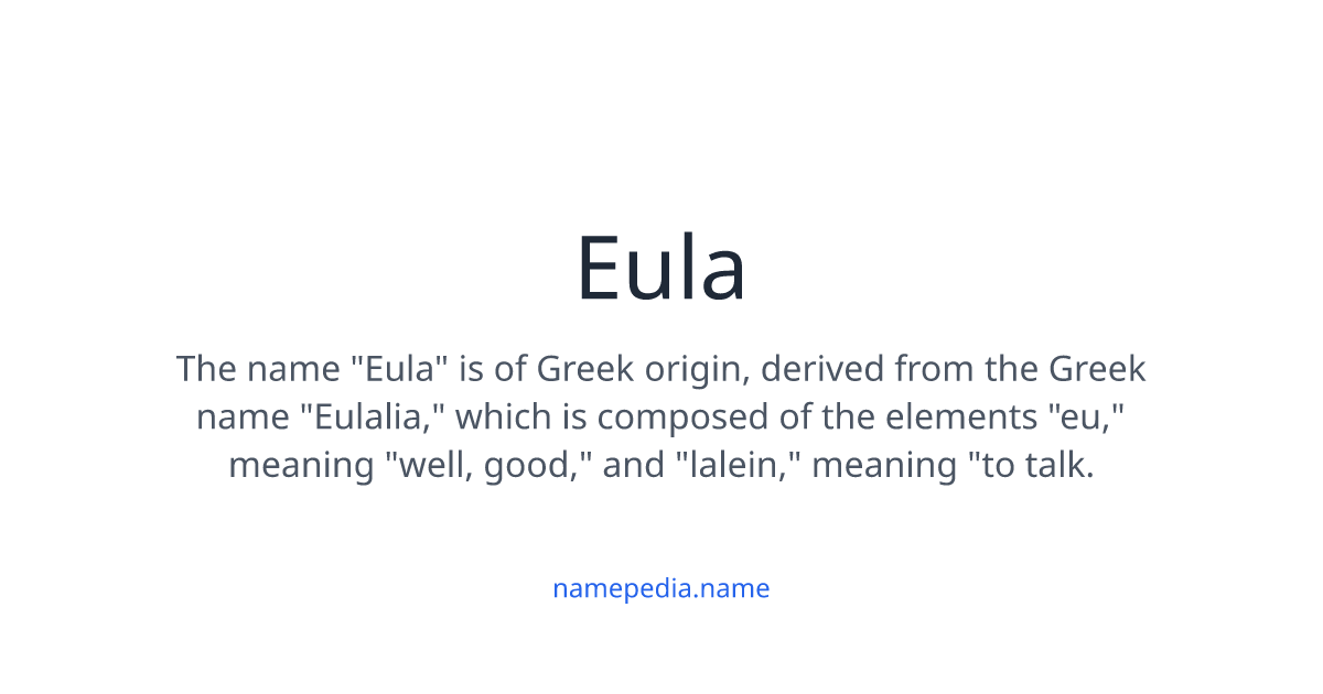 Eula - Meaning, Nicknames, Origins and More | Namepedia