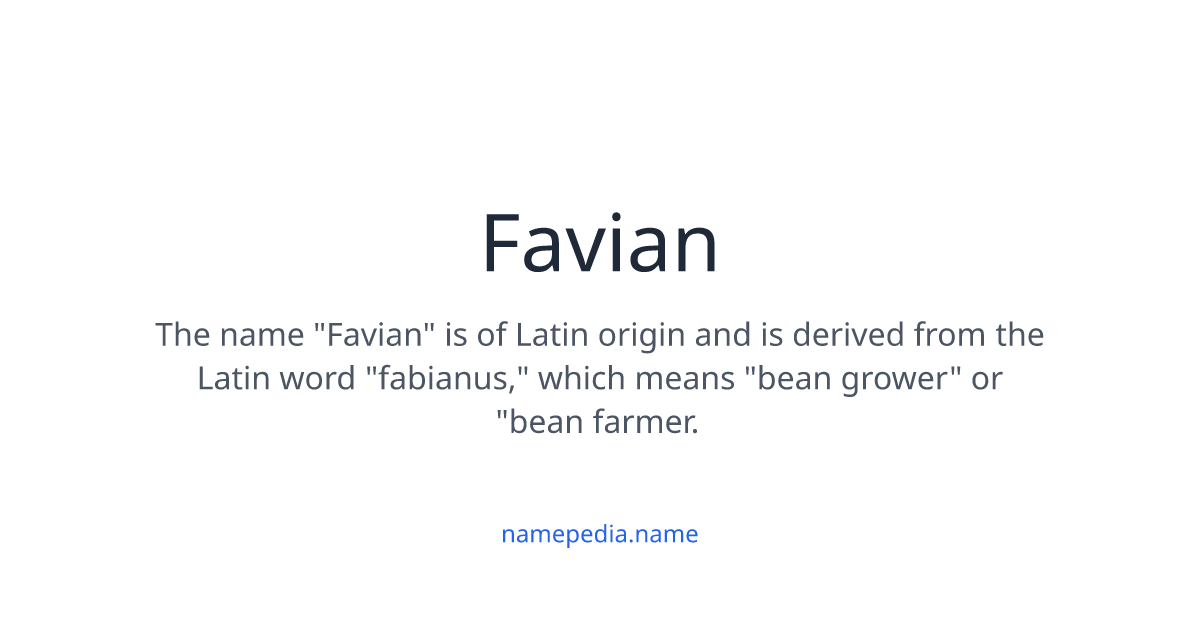 Favian Meaning, Origin, Nicknames & Popularity | Namepedia
