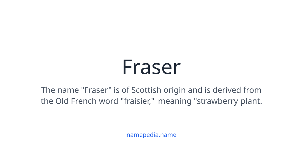 Fraser - Meaning, Nicknames, Origins and More | Namepedia
