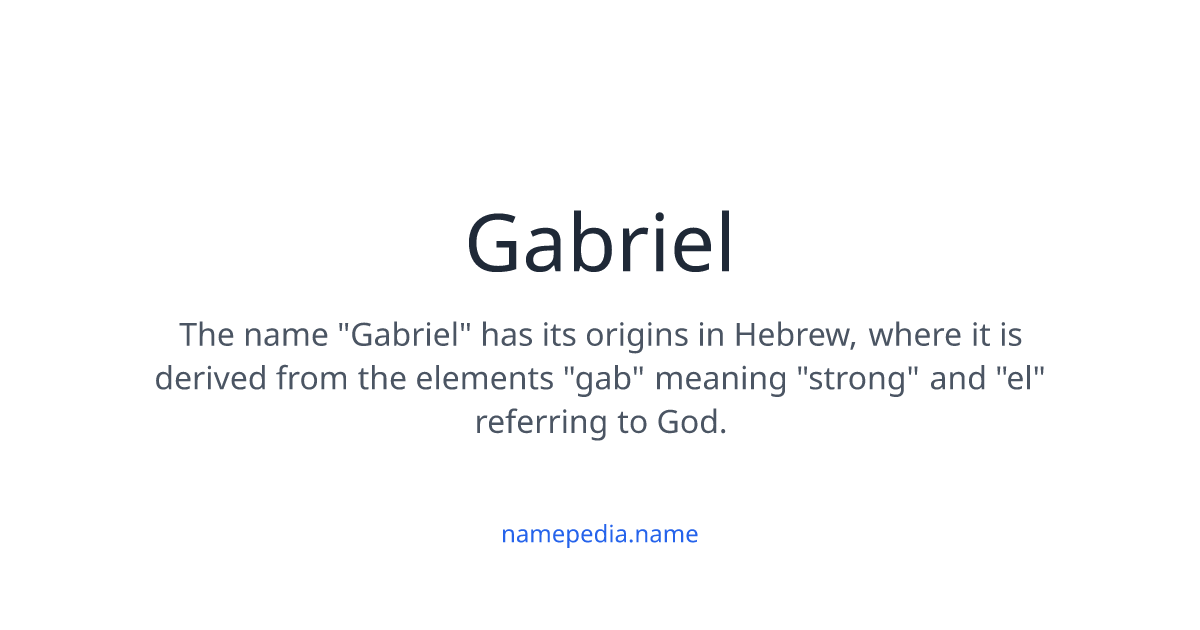 Gabriel - Meaning, Nicknames, Origins and More | Namepedia