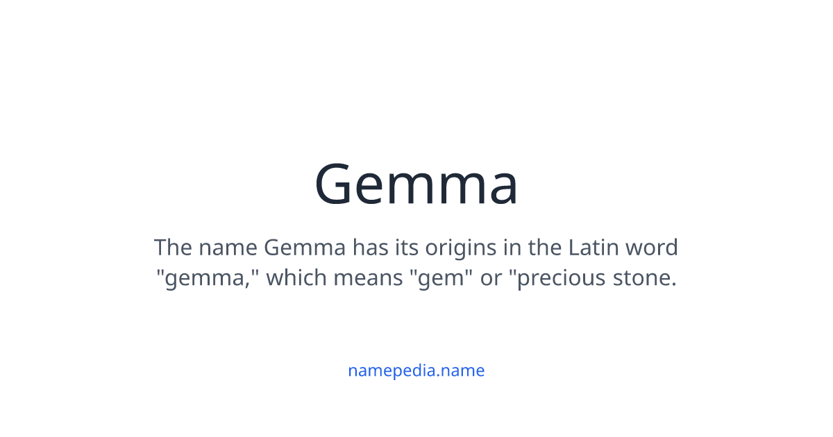 Gemma - Meaning, Nicknames, Origins and More | Namepedia