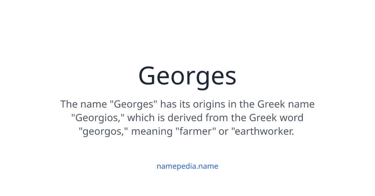 Georges - Meaning, Nicknames, Origins and More | Namepedia