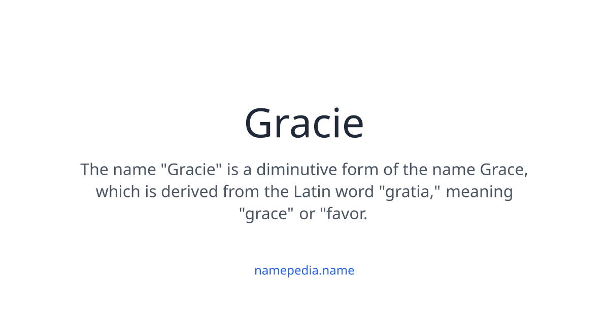 Gracie - Meaning, Nicknames, Origins and More | Namepedia