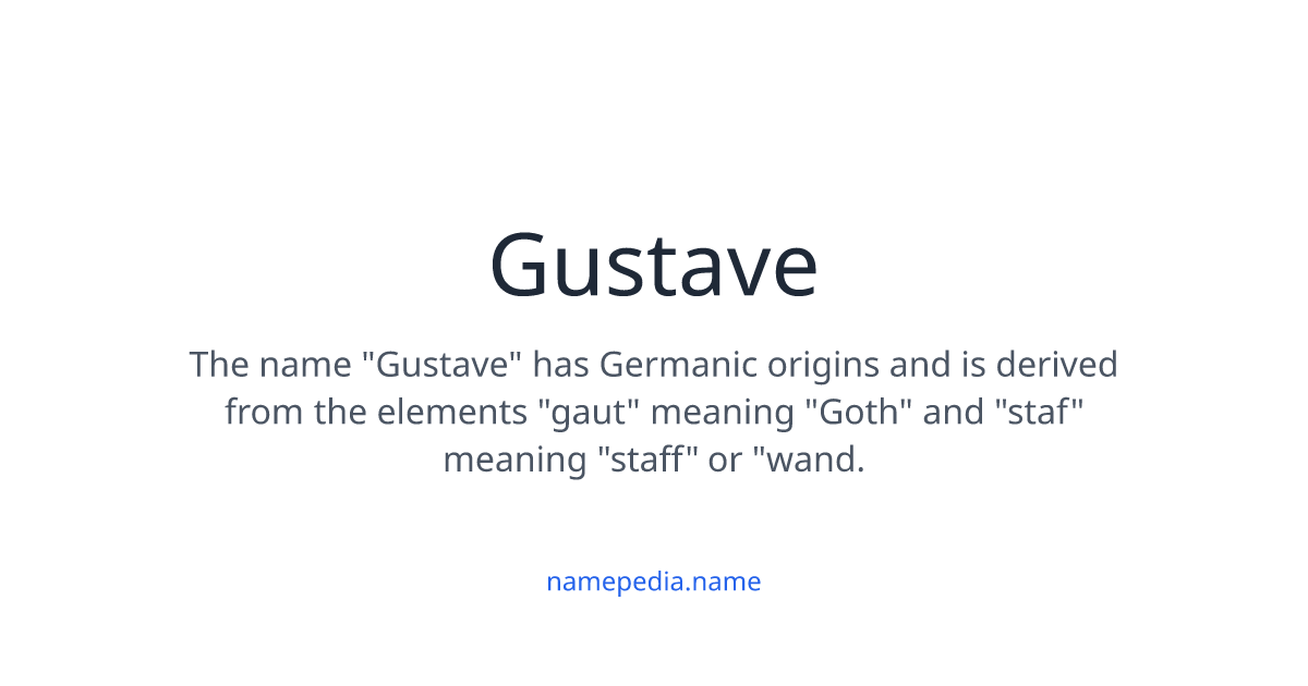 Gustave Meaning, Origin, Nicknames & Popularity | Namepedia