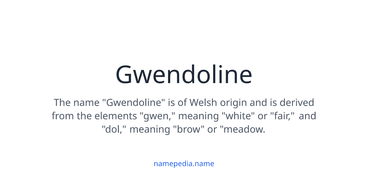 Gwendoline - Meaning, Nicknames, Origins and More | Namepedia