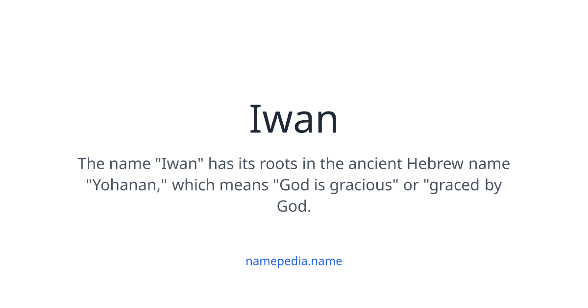 Iwan - Meaning, Nicknames, Origins and More | Namepedia