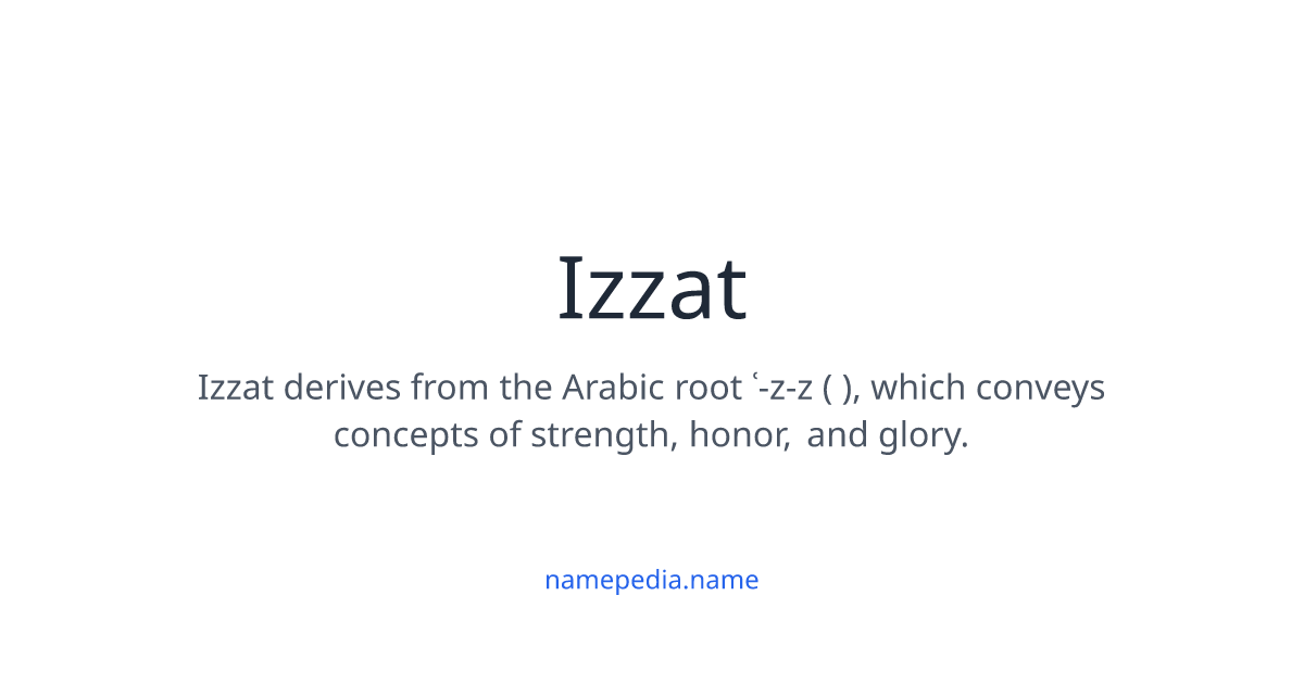 Izzat Meaning, Origin, Nicknames & Popularity | Namepedia