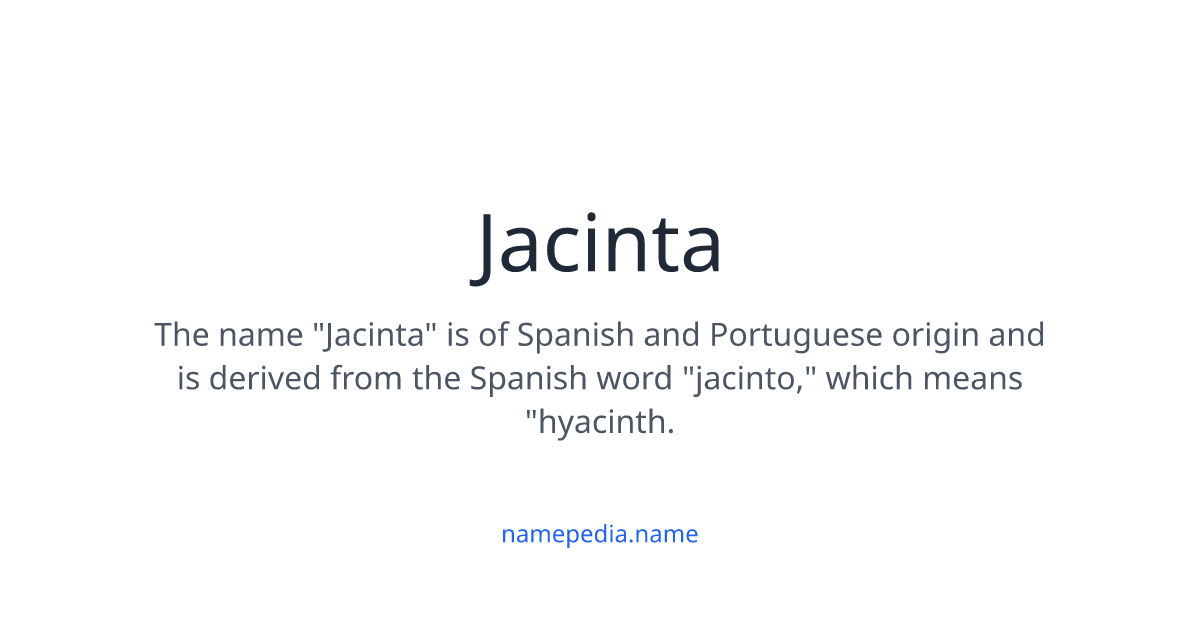 Jacinta - Meaning, Nicknames, Origins and More | Namepedia